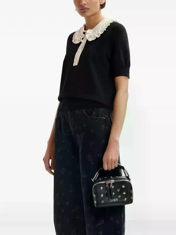 Essentiel Antwerp Jewelry Ruffled Beaded Polo Shirt