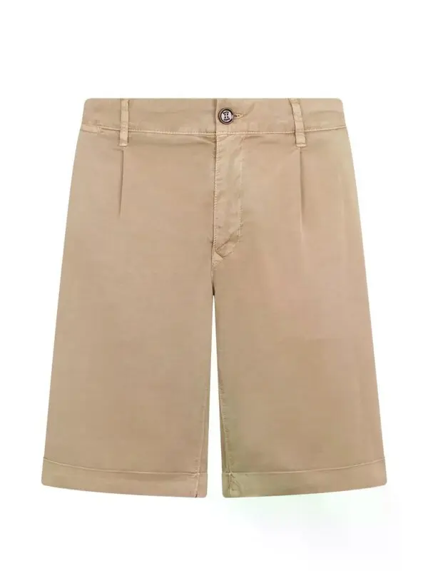 MOORER Pleat Turn-up Shorts