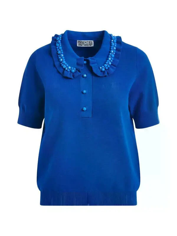 Essentiel Antwerp Jewelry Ruffled Polo Shirt