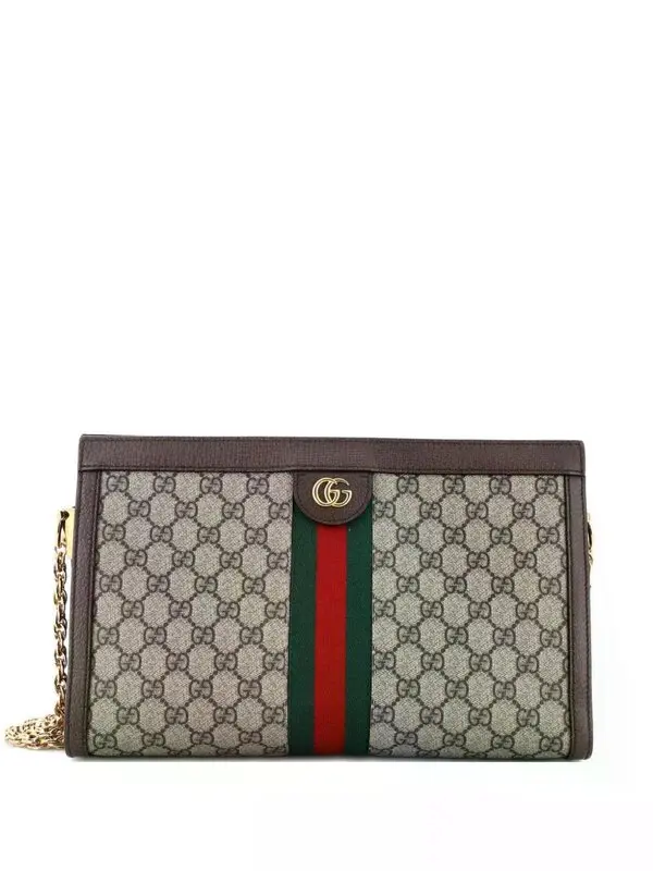 Gucci Ophidia Chain Gg Coated Canvas Medium Shoulder Bag - Brown