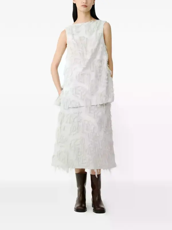 Studio Nicholson Mager Fringed Boat-neck Top - Neutrals