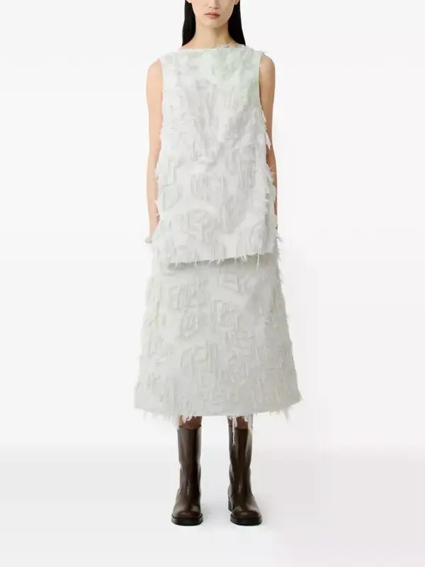 Studio Nicholson Mager Fringed Boat-neck Top - Neutrals