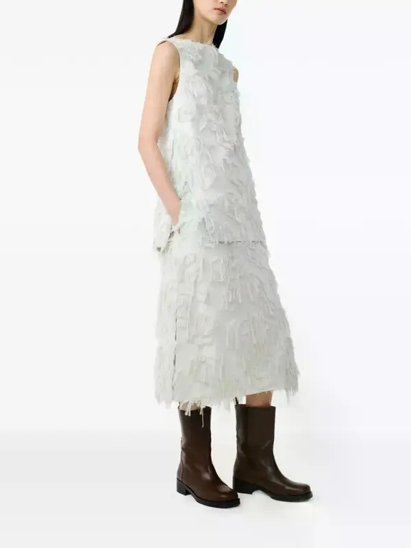 Studio Nicholson Mager Fringed Boat-neck Top - Neutrals