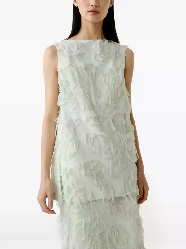 Studio Nicholson Mager Fringed Boat-neck Top - Neutrals