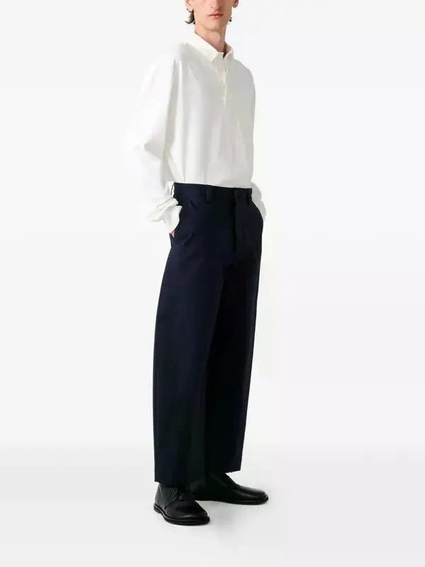 Studio Nicholson Alyk Ribbed Polo Shirt - Blue