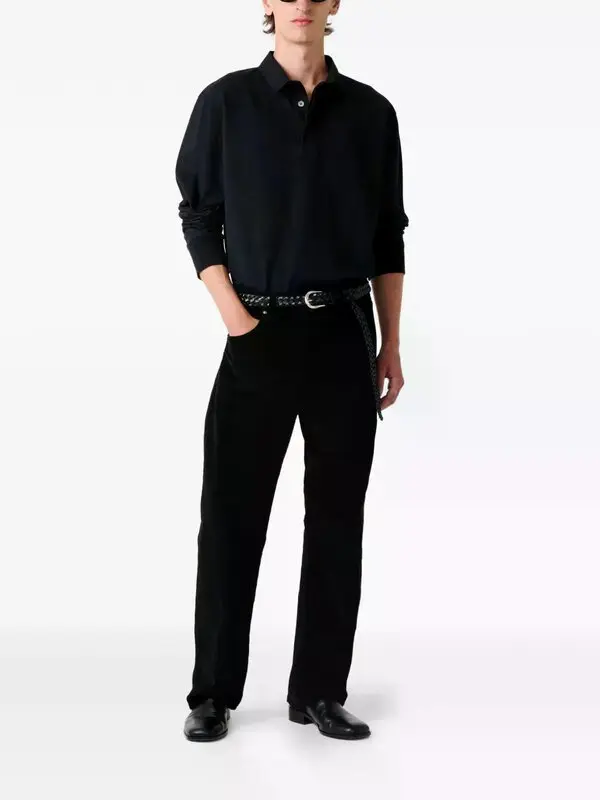 Studio Nicholson Alyk Long-slevees Polo Shirt - Black