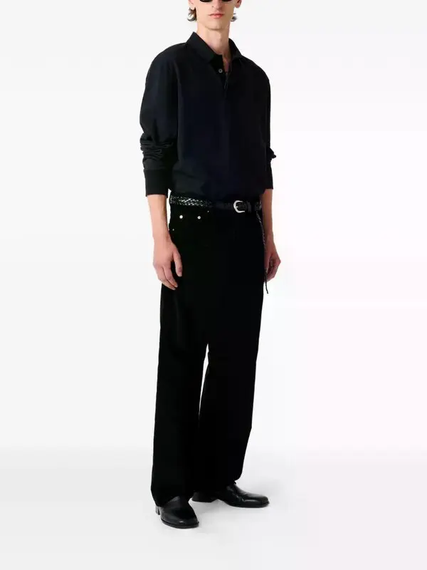 Studio Nicholson Alyk Long-slevees Polo Shirt - Black