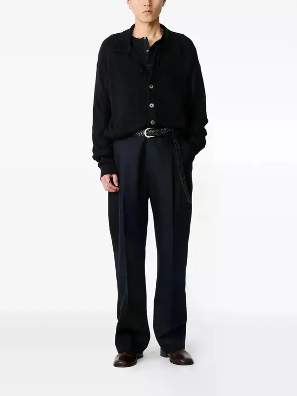 Studio Nicholson Hamto Polo Button Cardigan - Black