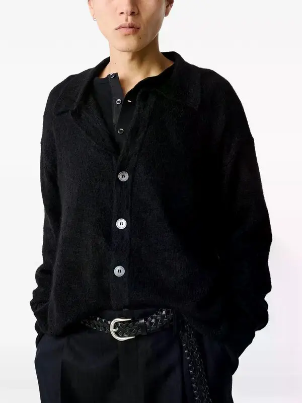 Studio Nicholson Hamto Polo Button Cardigan - Black