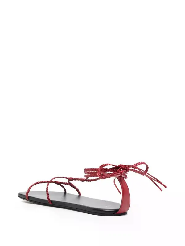 JUDE Atlas Woven Flat Sandals - Red