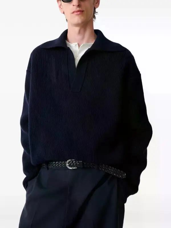 Studio Nicholson Nash Open-collar Sweater - Blue