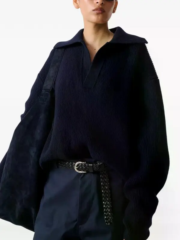 Studio Nicholson Nash Open-collar Sweater - Blue