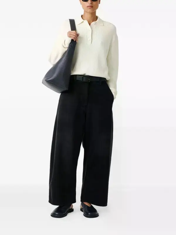 Studio Nicholson Chalco Curved Washed Denim Trousers