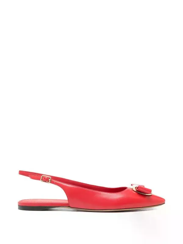 FERRAGAMO Zelmy Bow Ballet Flats - Red