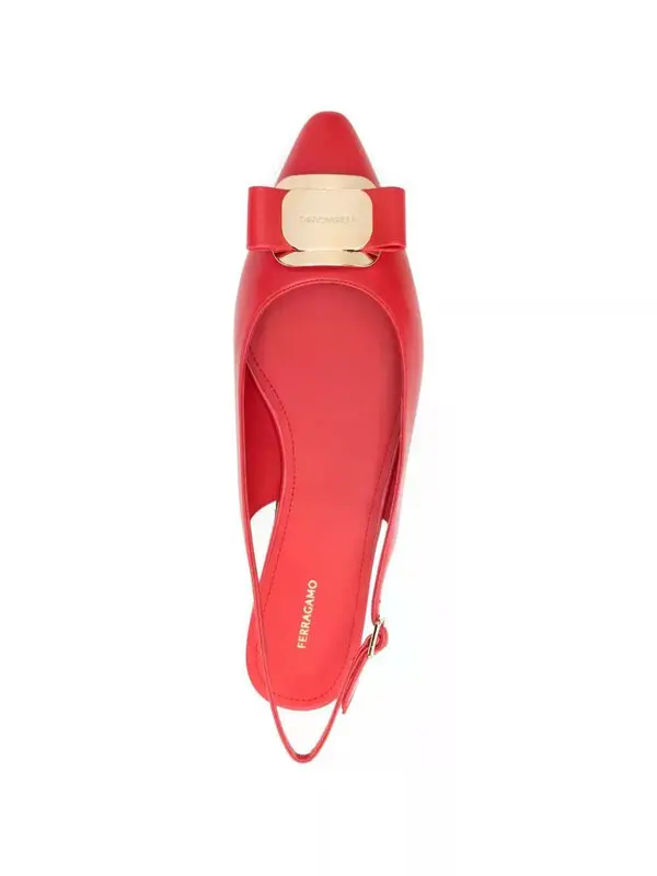 FERRAGAMO Zelmy Bow Ballet Flats - Red