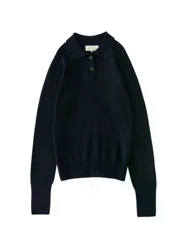 Studio Nicholson Sark Long-sleeve Polo Shirt - Blue