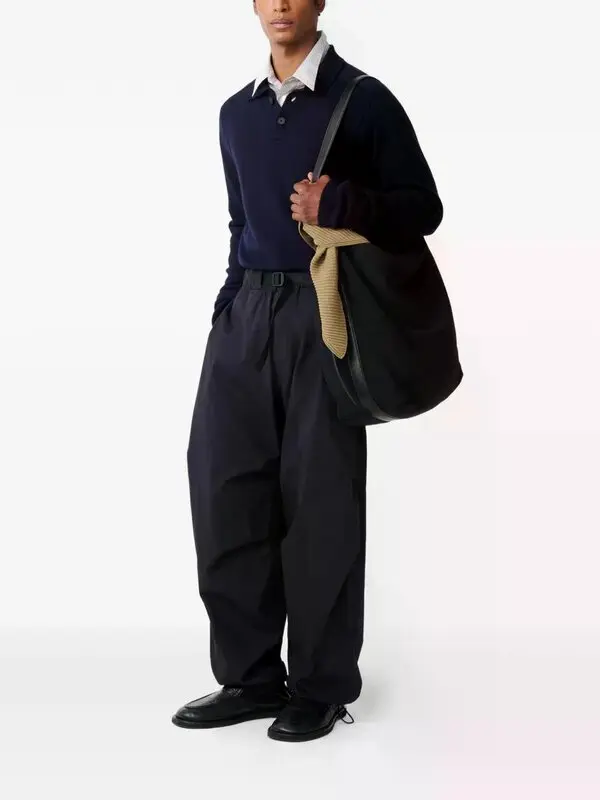 Studio Nicholson Sark Long-sleeve Polo Shirt - Blue