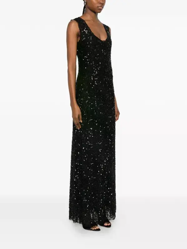 P.a.r.o.s.h Sequin-embellished Sleeveless Maxi Dress