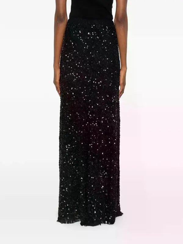 P.a.r.o.s.h Sequined Maxi Skirt - Black