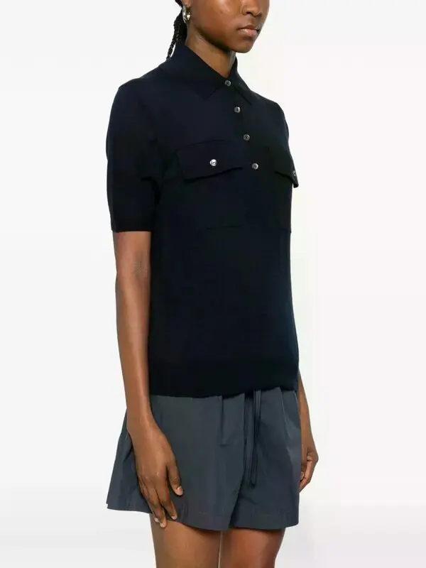 P.a.r.o.s.h Pocket Knitted Polo Top - Blue