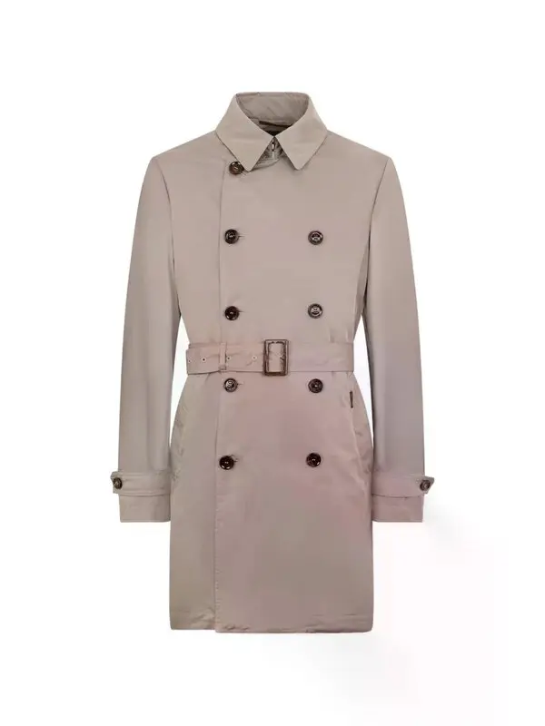 MOORER Belted Double-breasted Trench Coat