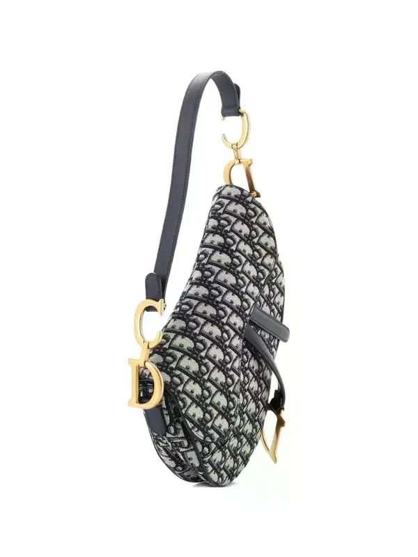 Dior Saddle Handbag Oblique Canvas Medium - Blue