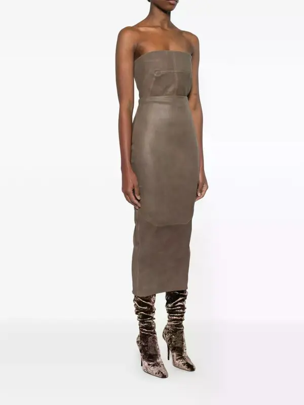 Rick Owens Leather Midi Skirt