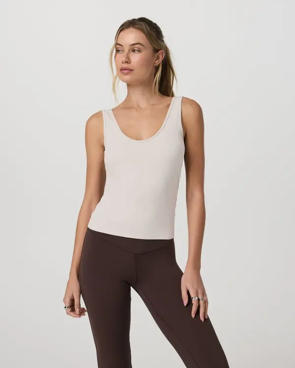 Vuori Pose Twin Tank - Ecru Heather