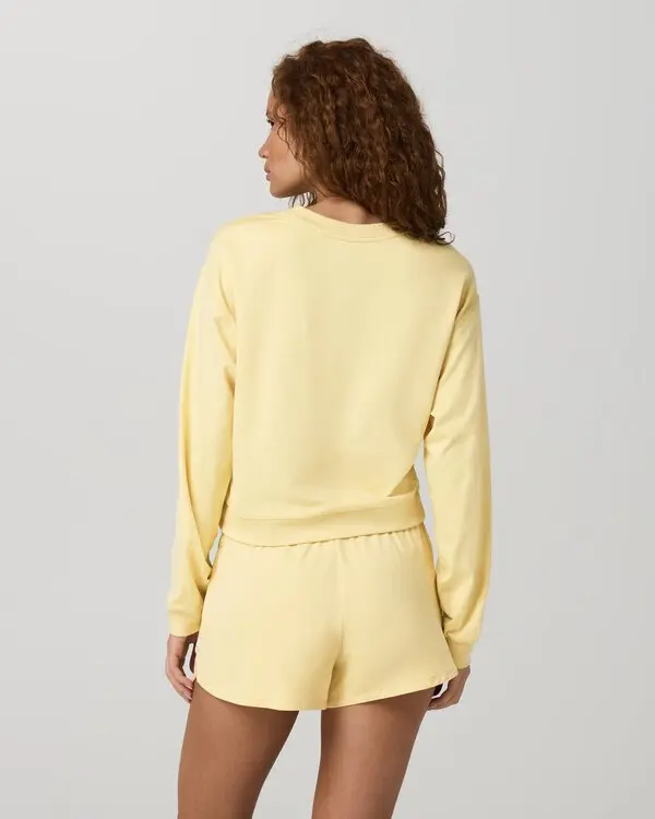 Vuori Halo Modern Relaxed Fit Crewneck Top - Lemon Snap Heather