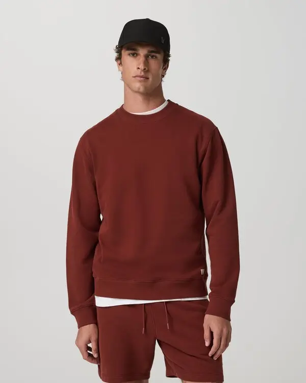 Vuori Cypress Vintage Crew Neck Fleece Pullover - Firebrick