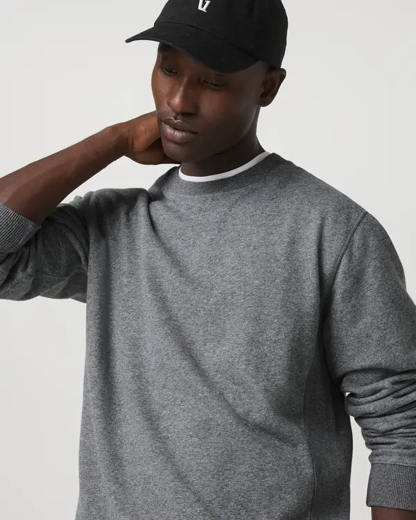 Vuori Cypress Vintage Crew Neck Fleece Pullover - Heather Grey