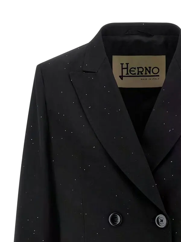 Herno Sequin-appliqué Double-breasted Blazer - Black