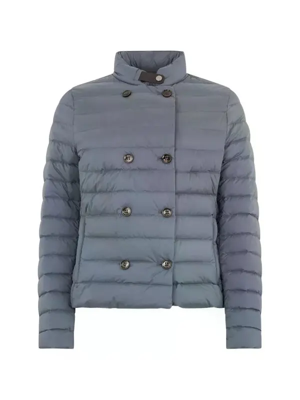 MOORER Quilted Double-breasted Jacket - Grey