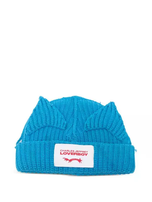 CHARLES JEFFREY Ears Beanie Hat - Blue