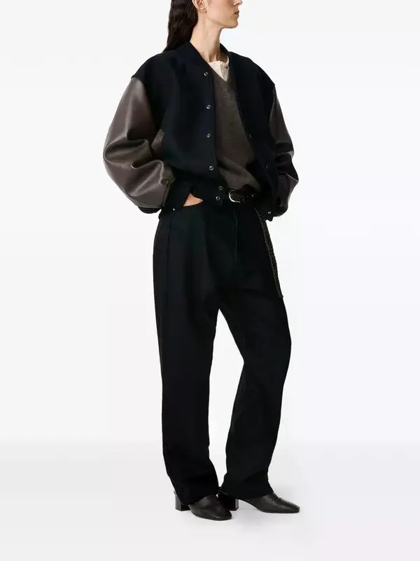 Studio Nicholson Alph Leather-sleeve Bomber Jacket