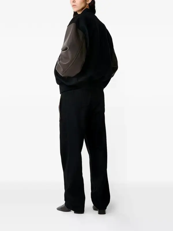 Studio Nicholson Alph Leather-sleeve Bomber Jacket