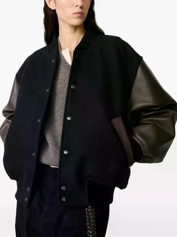 Studio Nicholson Alph Leather-sleeve Bomber Jacket