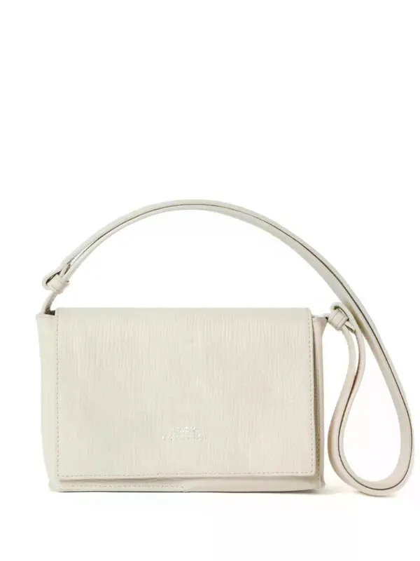 Studio Nicholson Meshi Flap Grained-leather Shoulder Bag - Neutrals