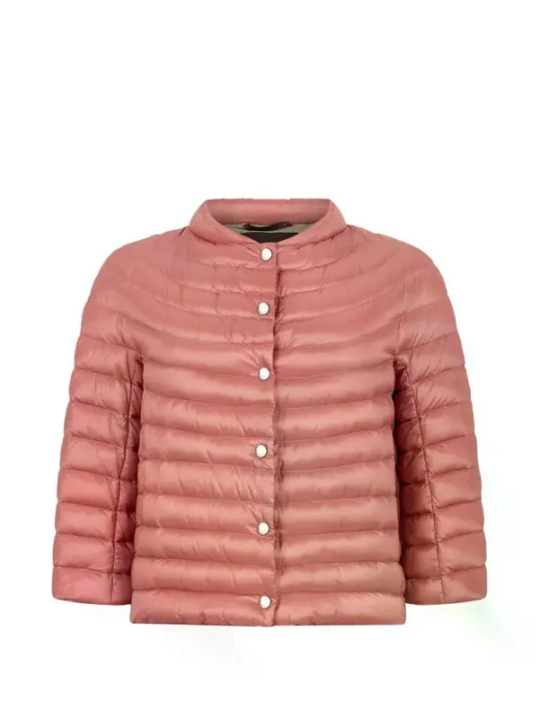 MOORER Padded Button Puffer Jacket - Pink