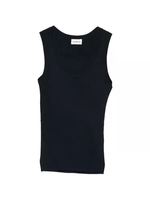 P.a.r.o.s.h Sleeveless Ribbed Knit Top - Blue