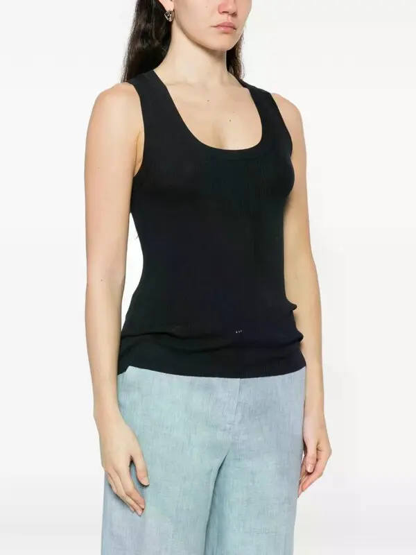 P.a.r.o.s.h Sleeveless Ribbed Knit Top - Blue