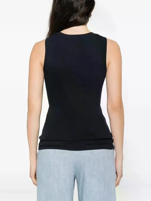 P.a.r.o.s.h Sleeveless Ribbed Knit Top - Blue