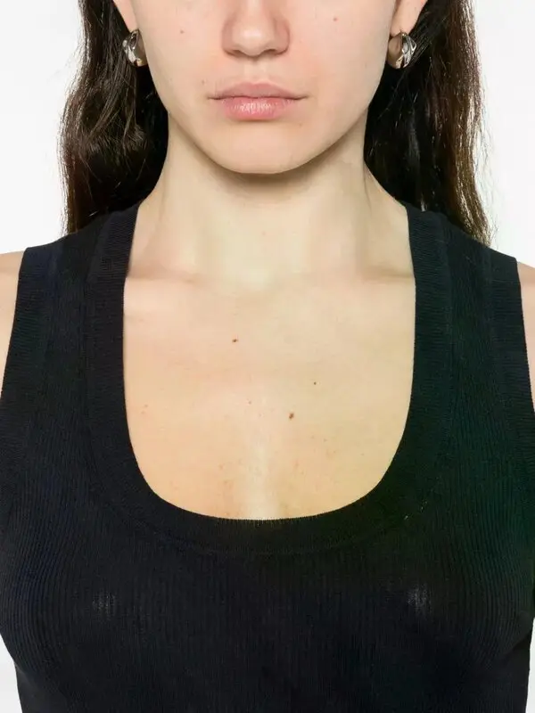 P.a.r.o.s.h Sleeveless Ribbed Knit Top - Blue