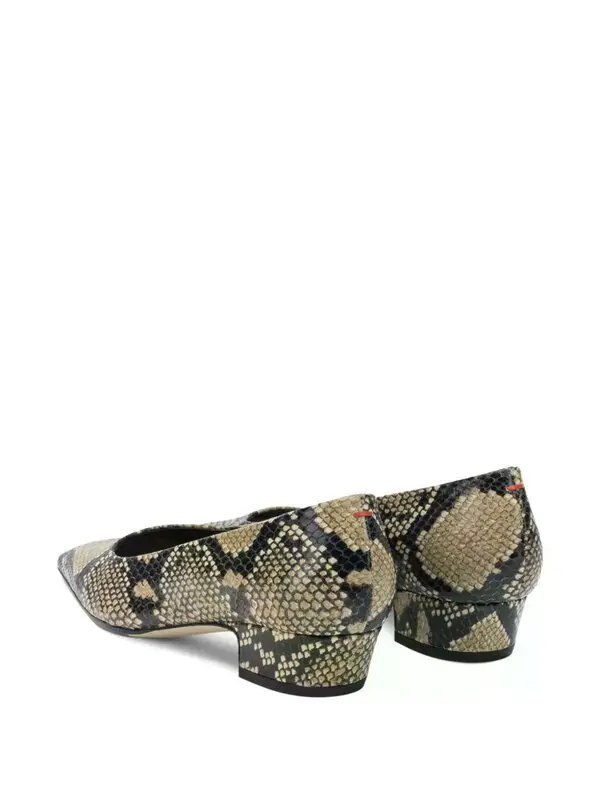 AeydĒ Snake Print Heeled Pumps