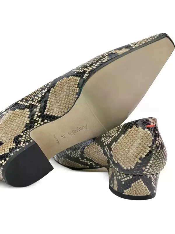 AeydĒ Snake Print Heeled Pumps