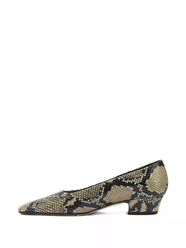 AeydĒ Snake Print Heeled Pumps