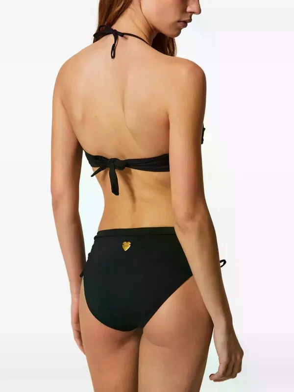 TWINSET Drawstring Bikini Bottom With Gold-tone Details - Black