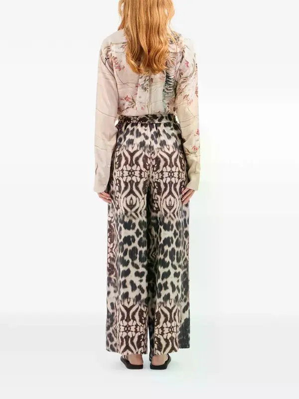 PIERRE-LOUIS MASCIA Aloe Leopard-print Palazzo Trousers