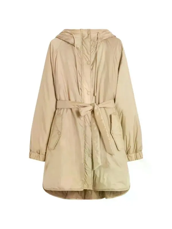 Max Mara Quilted Hooded Coat - Neutrals