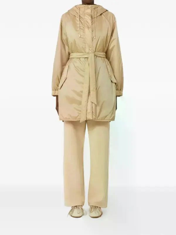 Max Mara Quilted Hooded Coat - Neutrals